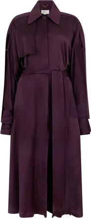 Victoria Beckham Femme, Manteaux, Violet, Taille: 36 FR Trench avec Bordure Contrast&eacute;e
