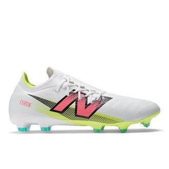 New Balance Unisexe FURON PRO FG V7+ en Blanc/Jaune/Rose/Noir, Synthétique, Taille 38.5 Large