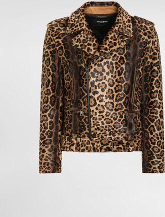 Dolce & Gabbana Calfskin Biker Jacket - Mann M&auml;ntel Und Jacken Mehrfarbig 44