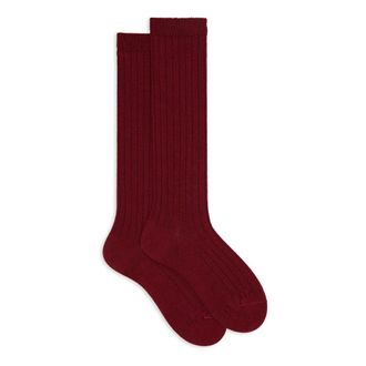 Gallo Gallo, Femme, Sous-v&ecirc;tements, Rouge, Taille: ONE Size Chaussettes Longues C&ocirc;tel&eacute;es en Laine