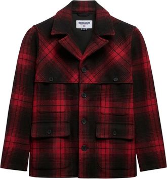 Sebago Ranger Check Jacket - Homme - Vestes - Rouge - Taille: XL