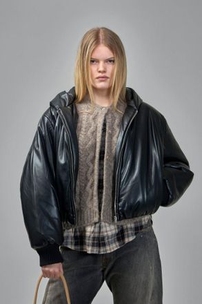 Acne Studios Hooded Faux Leather Jacket