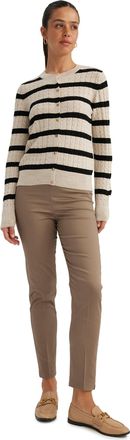 DeFacto Damen Lose Gerade Geschnitten Palazzo Hose Hohe Taille Hose mit Taschen Valentina-Cigarette