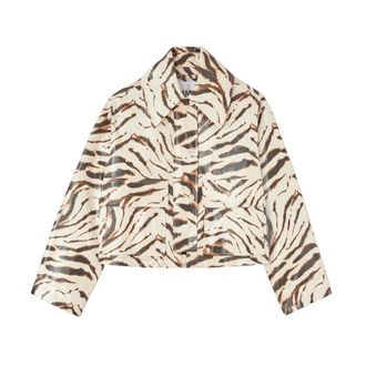 Ganni Bedruckte Barn-Jacke aus laminiertem Baumwollcanvas - - Jackets - Damen - Mehrfarbig - XS/S