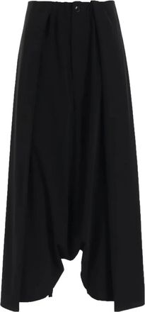 Yohji Yamamoto pantalon à taille élastiquée - Noir