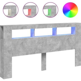 vidaXL LED-Kopfteil Betongrau 200x18,5x103,5 cm Holzwerkstoff Vidaxl