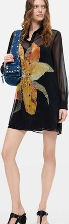 Desigual Kleid mit Blumenprint in Schwarz