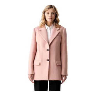 Karl Lagerfeld Manteau en feutre &agrave; un bouton - Femme - Vestes - Rose - Taille: 36 FR