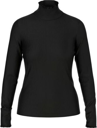 Marc Cain Femme, Pulls, Noir, Taille: 44 FR Unifarbenes Langarmshirt mit Rollkragen