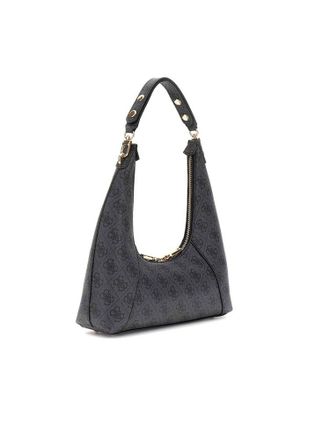 Guess Womens Shoulder Bag Coal Logo Polyurethane - Shoulder-Bags