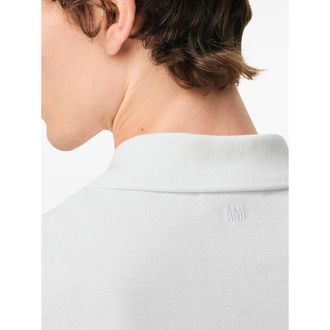 Ami Piqu&eacute; Cotton with Embroidery Polo - White