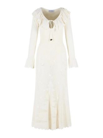 Self Portrait Robe Au Genou - Blanc