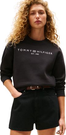 Tommy Hilfiger Damen Sweatshirt ohne Kapuze, Schwarz (Black), 3XL