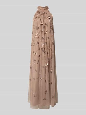 Adrianna Papell Relaxed Fit Maxikleid mit floralem Allover-Pailettenbesatz
