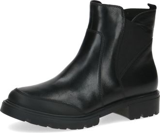 Caprice Damen Stiefeletten ohne Absatz Airmotion aus Leder Flach Weite G, Schwarz (Black Nappa), 37 EU