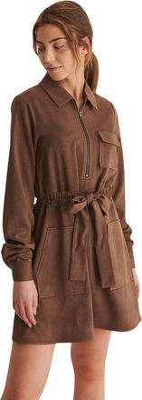 NA-KD Damen Belted Mini Dress Lssiges Kleid, Dunkelbraun, 42 EU