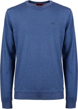 Gallo Gallo, Homme, Pulls, Bleu, Taille: 2XL Pull ras du cou en laine unie