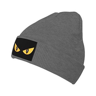 Generic Bonnet Tricoté Mauvais Yeux Respirant Revers Beanie Unisexe Casquette Docker pour Homme Ski À Pied