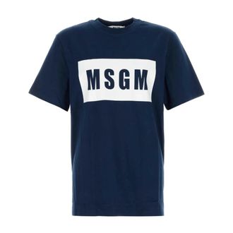 Msgm Marineblaues Baumwoll-T-Shirt - - Tops - Herren - Blau - XL