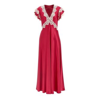 Alberta Ferretti Femme, Robes, Rose, Taille: 34 FR Robe en satin et dentelle