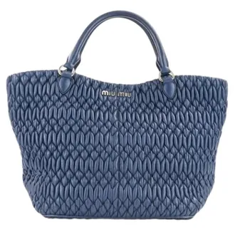 Miu Miu Sac cabas Pre-owned - Femme - Pre-owned - Bleu - Taille: ONE Size