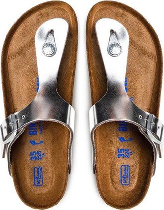 Birkenstock Zehentrenner Gizeh Bs 1003675 Silberfarben