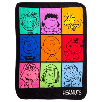 Silver Buffalo Peanuts mit Pig-Pen Lucy, Woodstock, Schroeder, Charlie Brown, Snoopy, Sally, Peppermint Patty und Linus, Fleece-Überwurf, 114 x 152 cm, weiche und ge