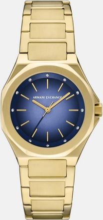 A|X Armani Exchange Andrea - Damen-Quarzuhr aus goldfarbenem Edelstahl mit 3 Zeigern