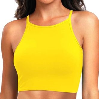 Generic Maillot de bain taille 24 pour femme grande taille avec support de poitrine simple haut grande taille short de bain femme grande taille short, jaune, 