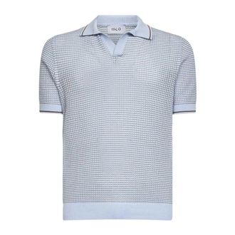 D4.0 Jacquard Polo Shirt - - Tops - Herren - Blau - S