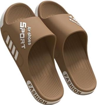 Generic Pantoufles anti-odeurs pour homme - Grande taille - Mules dint&eacute;rieur - Sandales pour femme - Antid&eacute;rapantes, PVC caf&eacute;, 33 EU