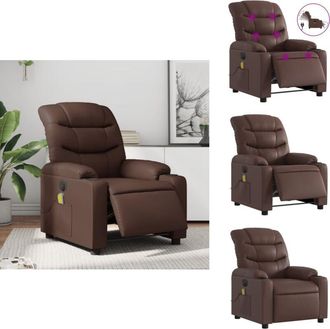 vidaXL Massagesessel Elektrisch Braun Kunstleder - Massage Sessel - Elektrischer Sessel - Relaxsessel - Fernsehsessel - Bequeme Sessel