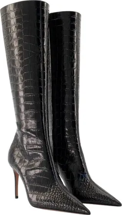 PARIS TEXAS Womens Vera 85 Boots - Paris Texas Leather Black Calfskin Shoes