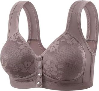 Generic Soutien-gorge de compression respirant avec bonnet fixe sur le devant pour femme, gris fonc&eacute;, 72