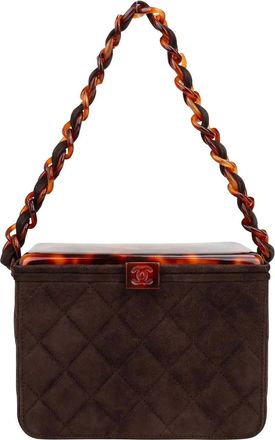 Chanel Crossbody Bags - Chanel Quilted Suede Acrylic RARE 90s Vanity Handb - Gr. unisize - in Bunt - f&uuml;r Damen