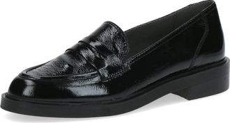 Caprice Damen Loafer ohne Absatz Airmotion Lack mit Blockabsatz Weite G, Schwarz (Black Naplak), 40.5 EU