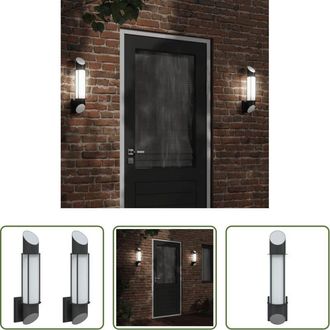 vidaXL &Eacute;clairage ext&eacute;rieur - Appliques murales dext&eacute;rieur 2 pcs noir acier inoxydable