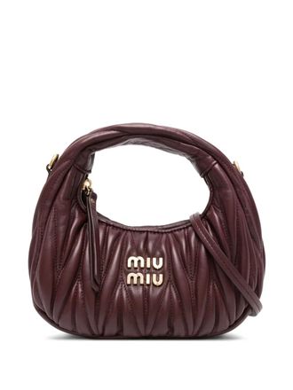 Miu Miu Mini-Tasche aus gestepptem Leder - Rot