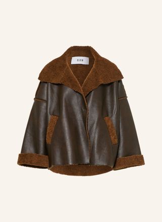 Eleh Eleh Jacke In Lederoptik Mit Teddyfell braun