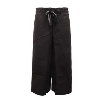 Sun 68 Popeline Pant Wide Leg - - Trousers - Damen - Schwarzk - M