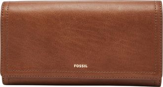 Fossil Damen Logan Flap Wallet Klapp-Clutch, Braun