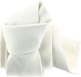 Tony & Paul Cravate Italienne. Confection main, Soie. Blanc sucre - Uni - FABRIQUE EN ITALIE