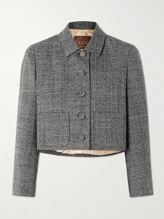 Gucci Verk&uuml;rzte Jacke Aus Woll-tweed - Schwarz