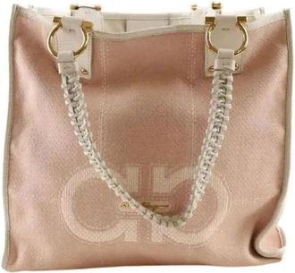 Ferragamo Sac port&eacute; &eacute;paule Cabas Pre-owned - Femme - Pre-owned - Beige - Taille: ONE Size
