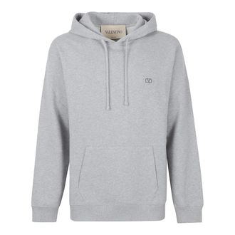 Valentino Garavani Baumwoll-Hoodie mit VLogo-Stickerei - - Sweatshirts & Hoodies - Herren - Grau - XL