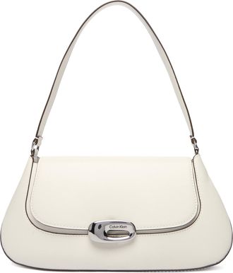 Calvin Klein Handtasche Calvin Klein Hardware Flap Shoulder Bag LV04F3146G Wei&szlig;