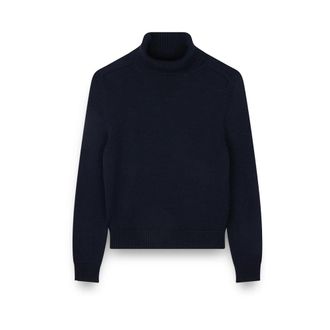 Paul & Shark Femme, Pulls, Bleu, Taille: 38 FR Pull col roul&eacute; en laine m&eacute;rinos extrafine