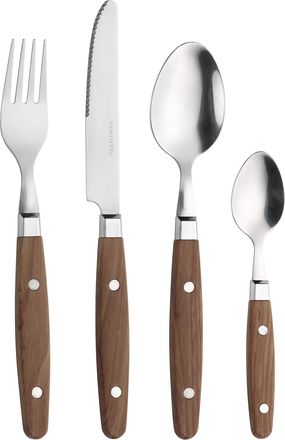 Pintinox Prima Collection Country Besteck-Set, 24-teilig, aus nickelfreiem Edelstahl, mit Griff, Farbe: Holz, mit Geschenkbox