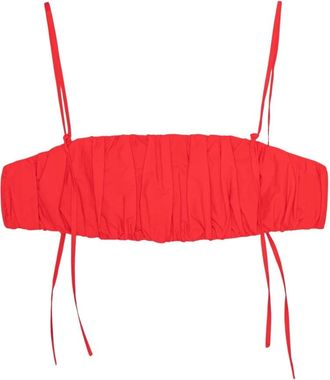 Birgitte Herskind Femme, Tops, Rouge, Taille: 36 FR Cropped Poplin Top