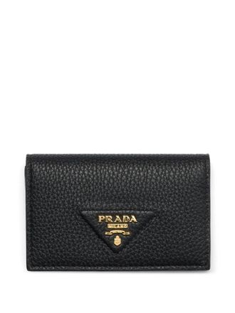Prada porte-cartes en cuir - Noir